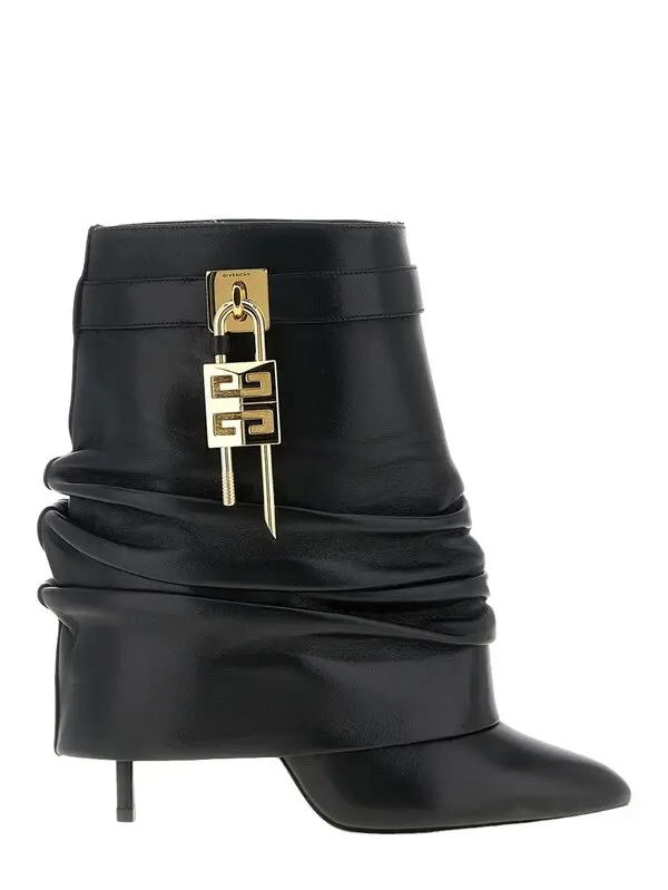 Givenchy Shark Lock Stiletto Ankle Boots - Black