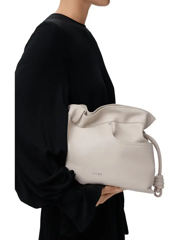 Loewe Medium Flamenco Clutch - Light Ghost
