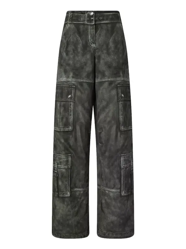 Pinko Distressed Straight Trousers - Black