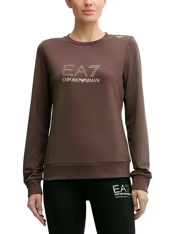 Emporio Armani Logo-detail Crew-neck Sweatshirt - Brown