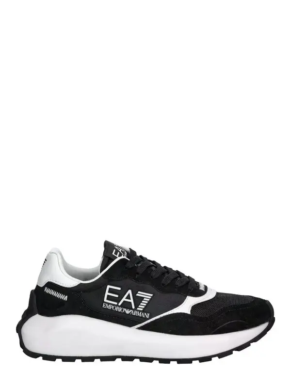Emporio Armani Logo Detail Lace-up Sneakers - Black