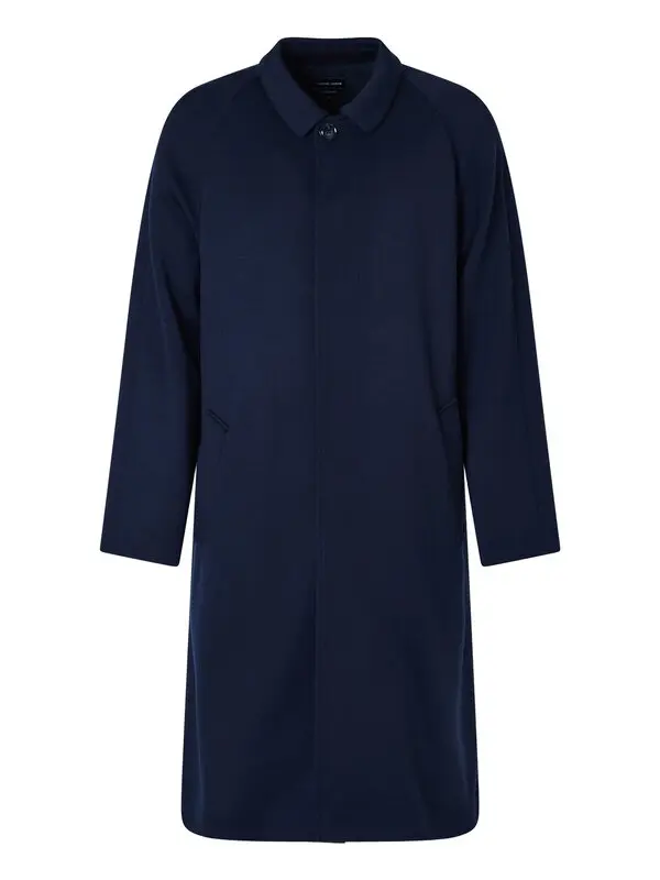 Giorgio Armani Cashmere Double Jersey Coat - Navy_blue