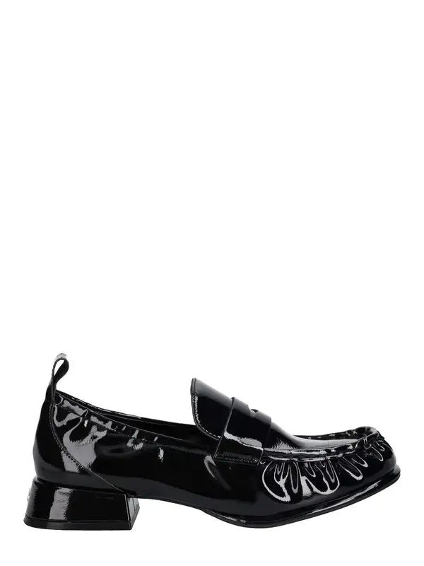 Hugo Ruffled-detail Loafers - Black