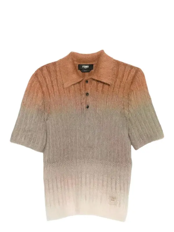 Fendi Gradient-effect Polo Shirt - Grey
