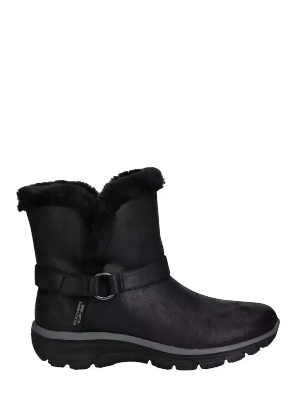 Sketchers Fur-trim Buckle Boots - Black