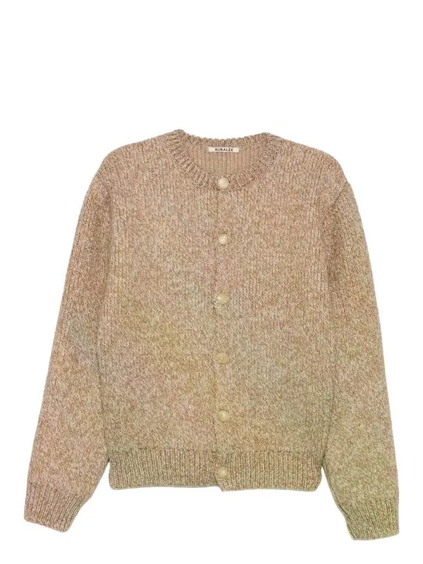 Auralee Gauge Crew-neck Cardigan - Neutrals
