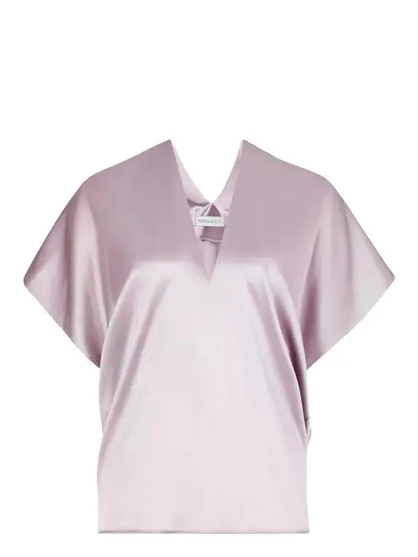 Nina Ricci V-neck Silk Top - Pink