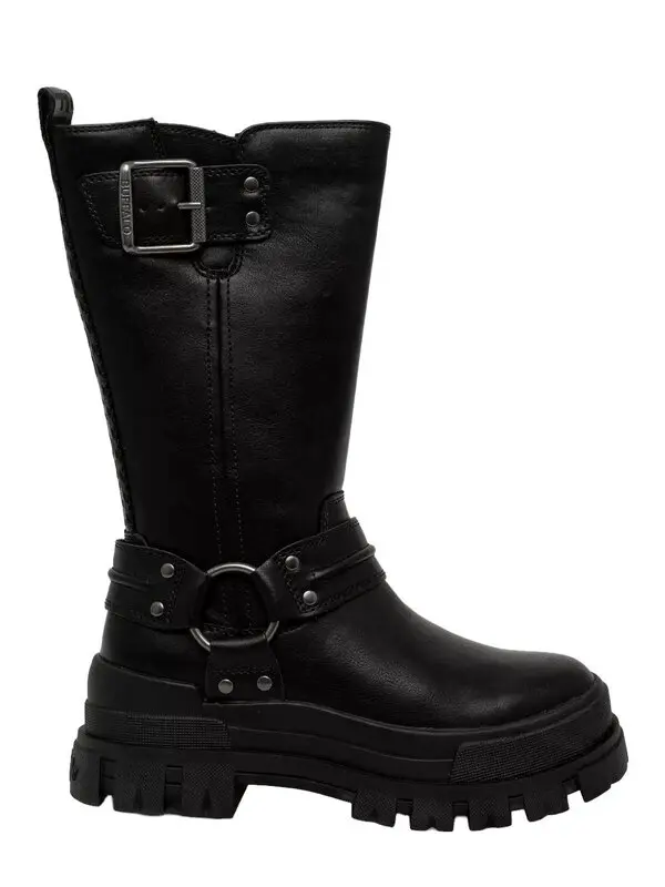 BUFFALO Aspha Buckle-strap Boots - Black
