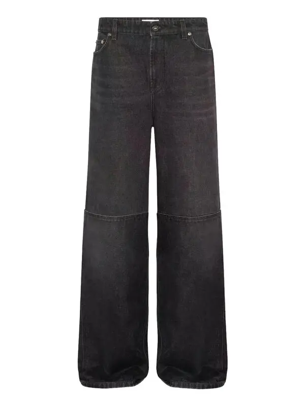 Jean Paul Gaultier Cut-out Detail Cotton Jeans - Black