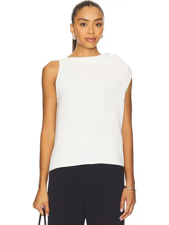 Vince A-line Asymmetrical Draped Top - Off White