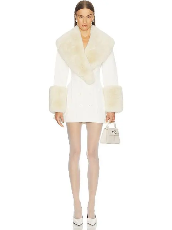 LOBA Julieta Faux Leather Coat - Ivory