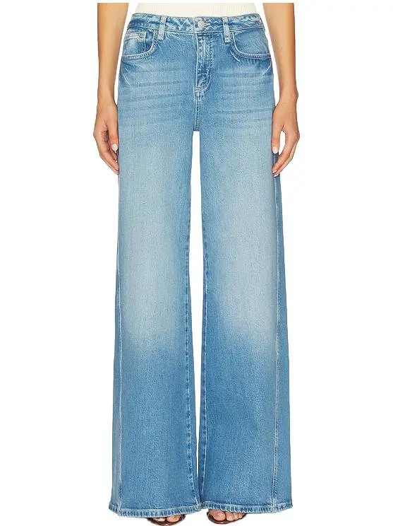 L'Agence Beau High Rise T Seam Wide Leg Denim - Kona