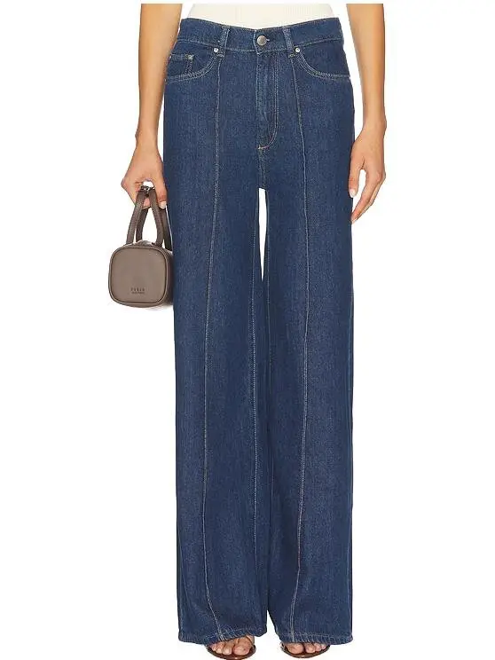 DL1961 Hepburn Aura High Rise Wide Leg Jeans - Inkwell