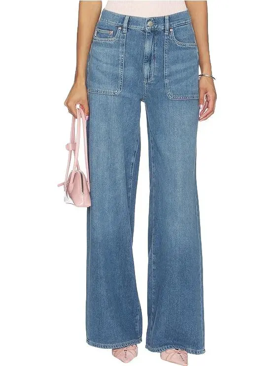 DL1961 Hepburn Aura High Rise Wide Leg Jeans - Meadow Lake