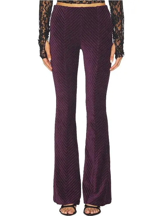 Free People Penny Pull-on Velvet Pants - Vintage Grape