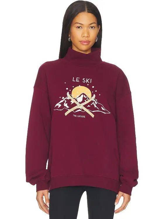 The Upside Le Ski Clementine Crew Sweatshirt - Maroon