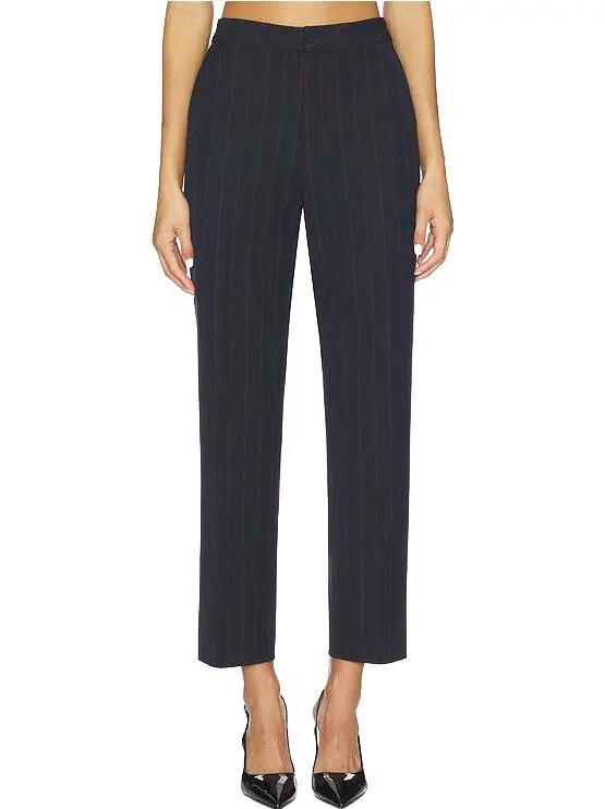 L'Agence Rebel Trouser - Midnight & Burgundy Pinstripe