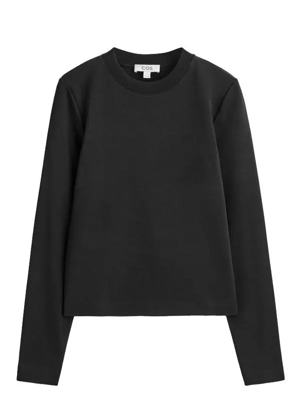 Cos Clean Cut Long-sleeved T-shirt - Black