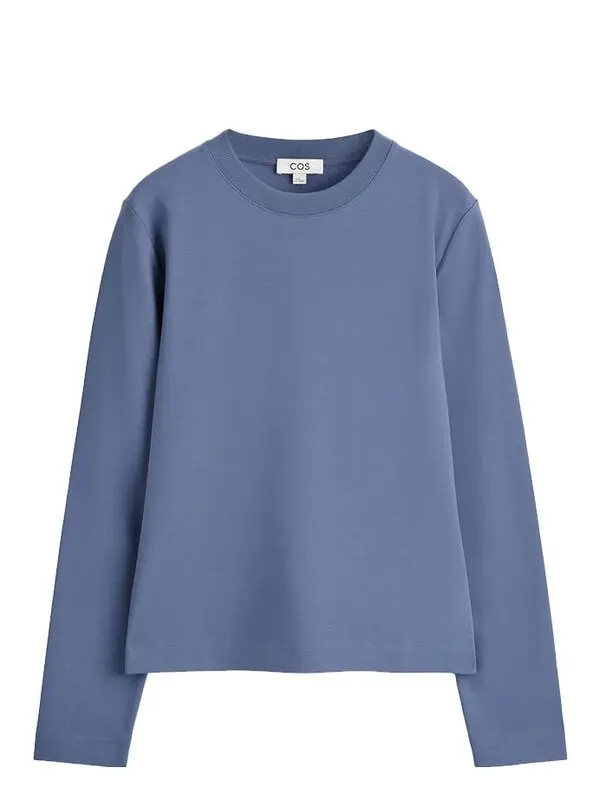 Cos Clean Cut Long-sleeved T-shirt - Blue