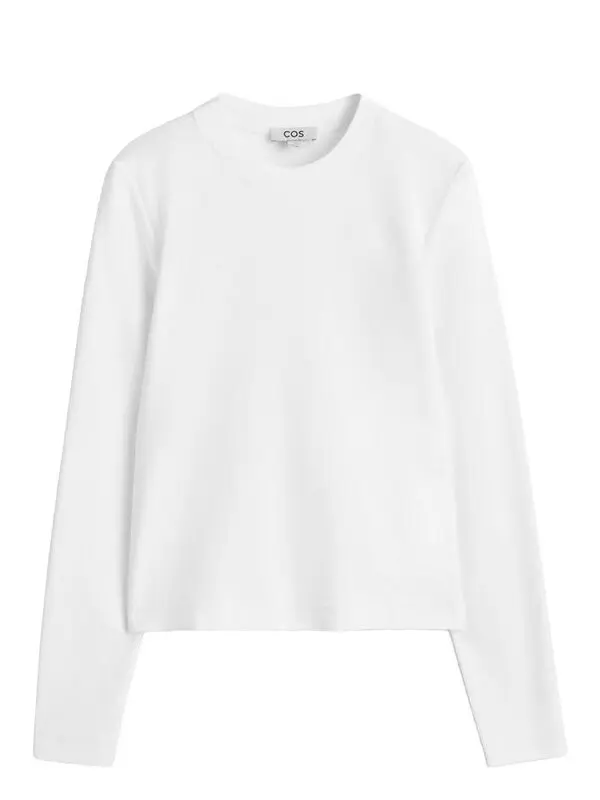 Cos Clean Cut Long Sleeve T-shirt - White