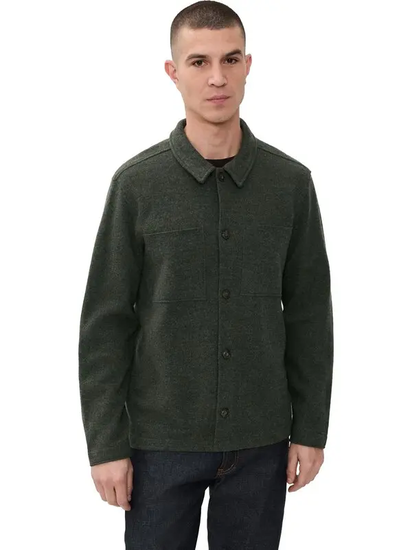 Marine Layer Boiled Wool Overshirt - Olive