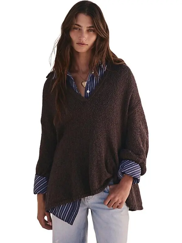 Free People Ren Sweater Pullover - Holiday Chocolate