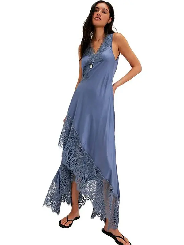 NIGEL PRESTON Soho Wrap Midi Dress - Cornflower Blue