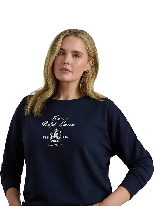 Ralph Lauren Embroidered-crest Fleece Pullover - Lauren Navy