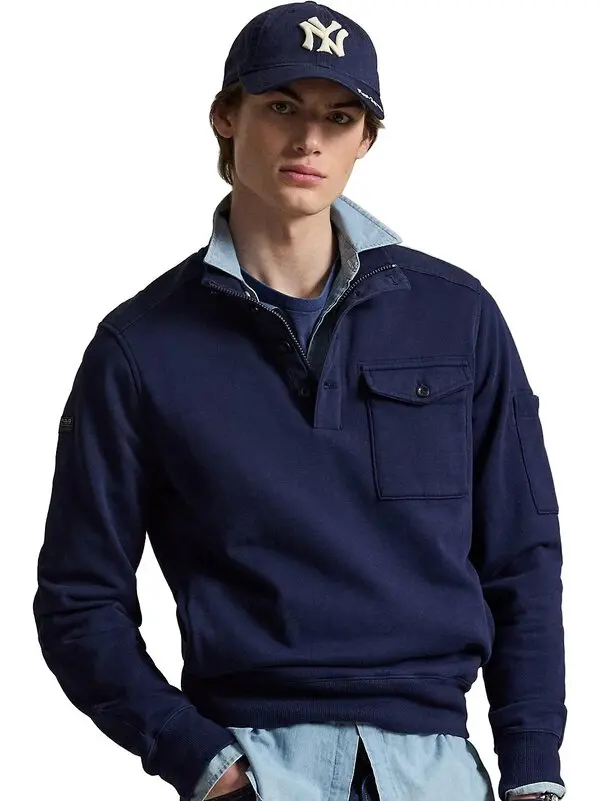 Ralph Lauren Loopback Fleece Utility Sweatshirt - Cruise Navy