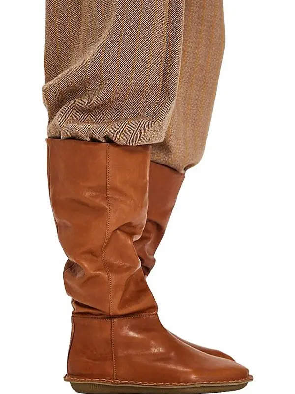 VIBAE Woodstock Slouch Boots - Cognac Brown