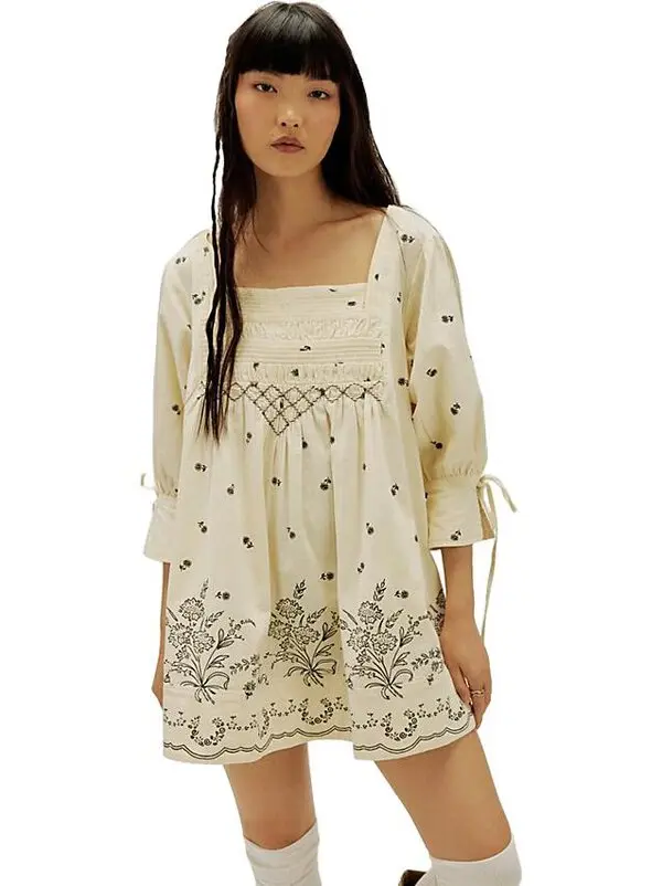 Free People Sonora Printed Mini Dress - Tea Combo