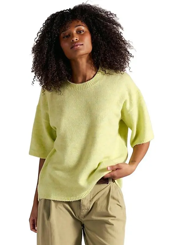 Free People Margot Softspun Sweater Tee - Matcha Melange