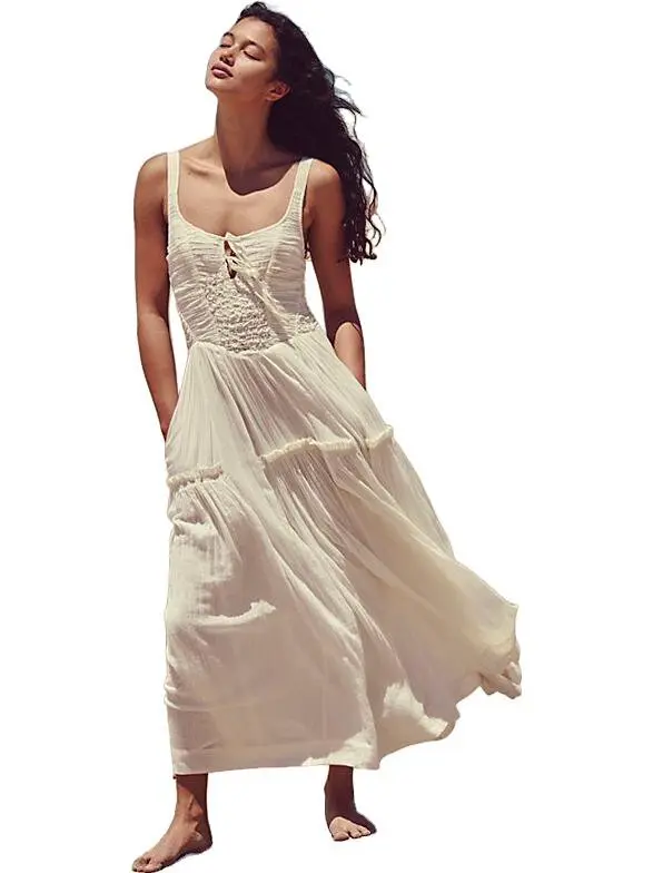 Free People A Masterpiece Maxi Dress - Clean Ivory
