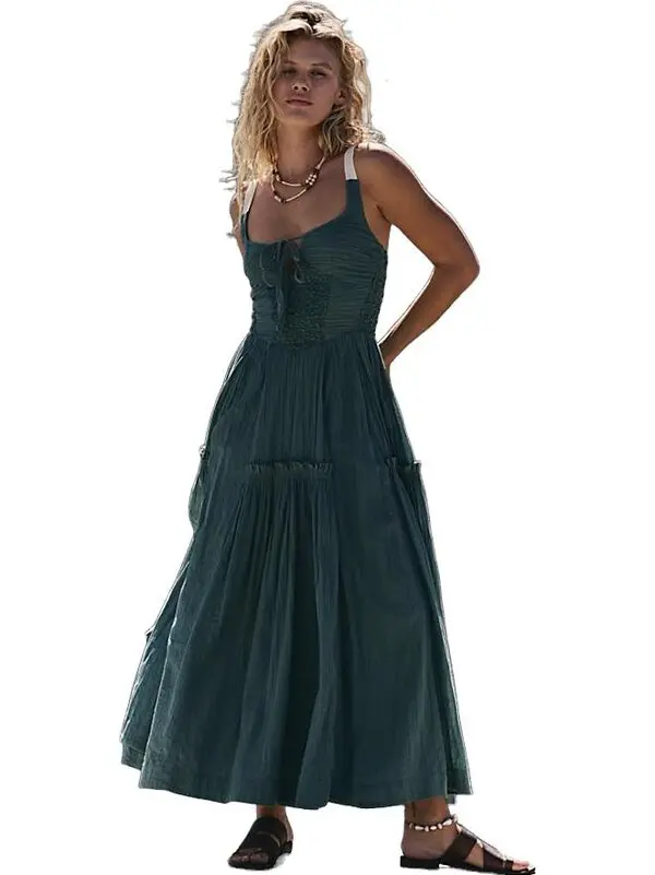 Free People A Masterpiece Maxi Dress - Sagebrush Green