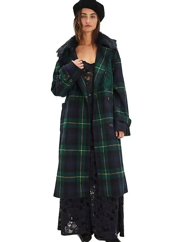 NIGEL PRESTON Highlander Wool-blend Coat - Green/navy Tartan
