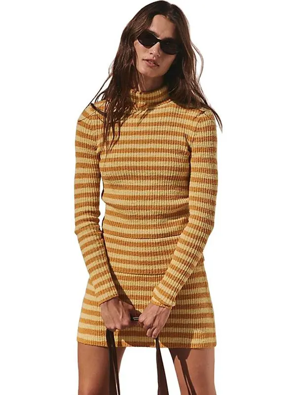 Free People Striped Sweater Set - Sunflower Combo