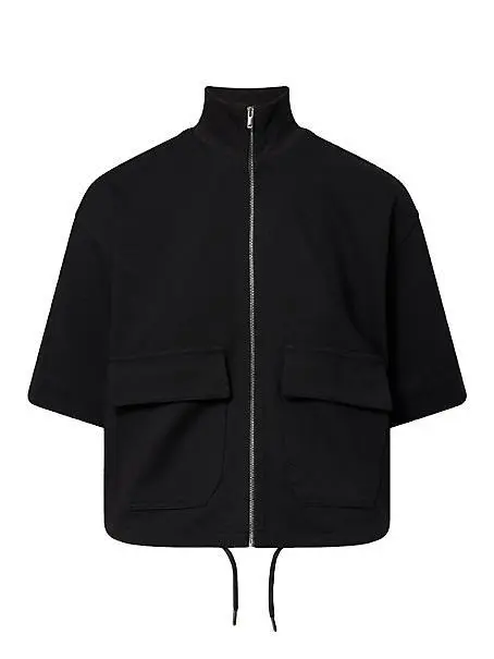 ME+EM Stretch-woven Jacket With Short Sleeves - Black