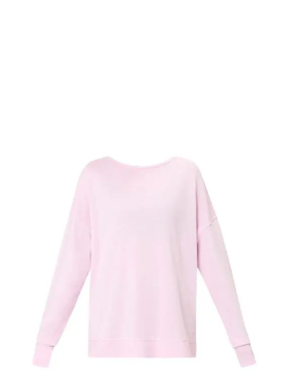 Sweaty Betty Modal And Cotton-blend Sweatshirt - Frost Pink
