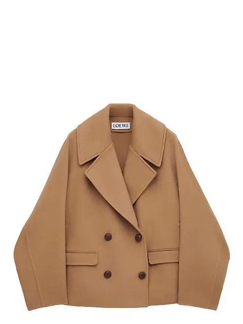 Loewe Double-breasted Notched-collar Wool Jacket - Camel