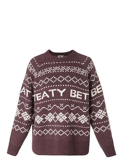 Sweaty Betty Jacquard-knit Wool-blend Jumper - Purple Sb Jacquard