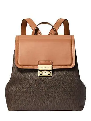 Michael Kors Tribeca Small Signature Logo Backpack - Brown