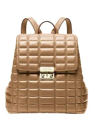 Michael Kors Tribeca Small Quilted Leather Backpack - Natural