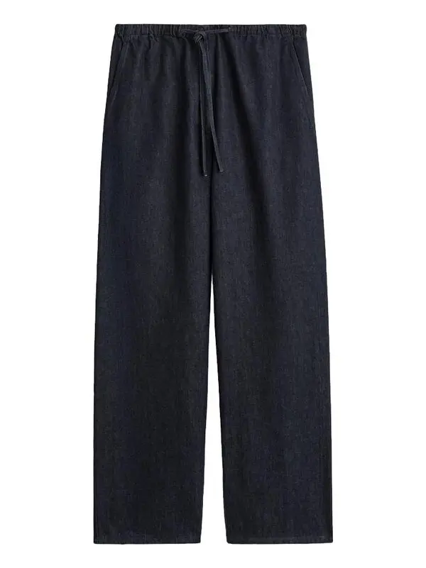 Cos Drawstring Denim Pants - Indigo