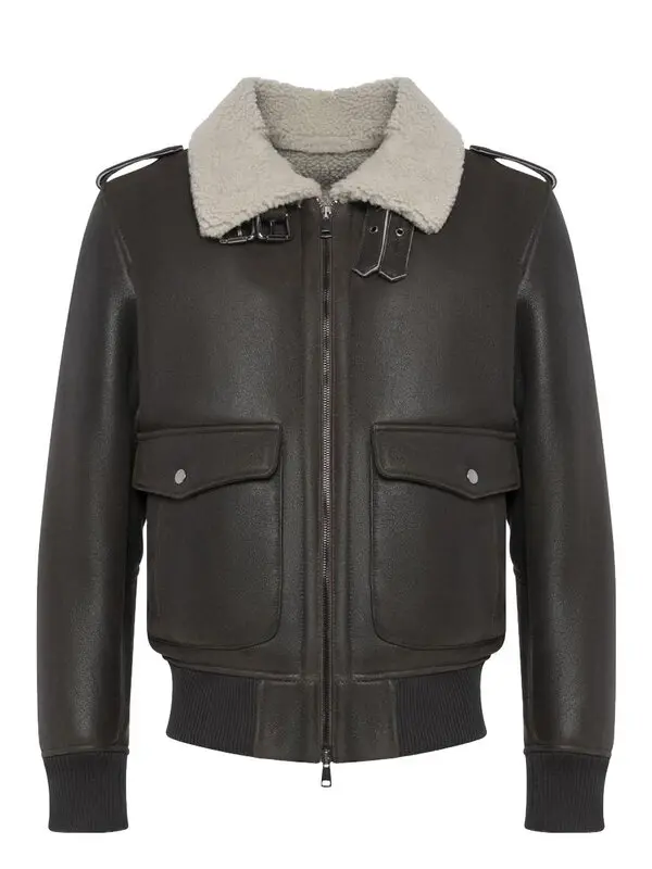 FRANZESE COLLECTION Leather Jacket - Brown