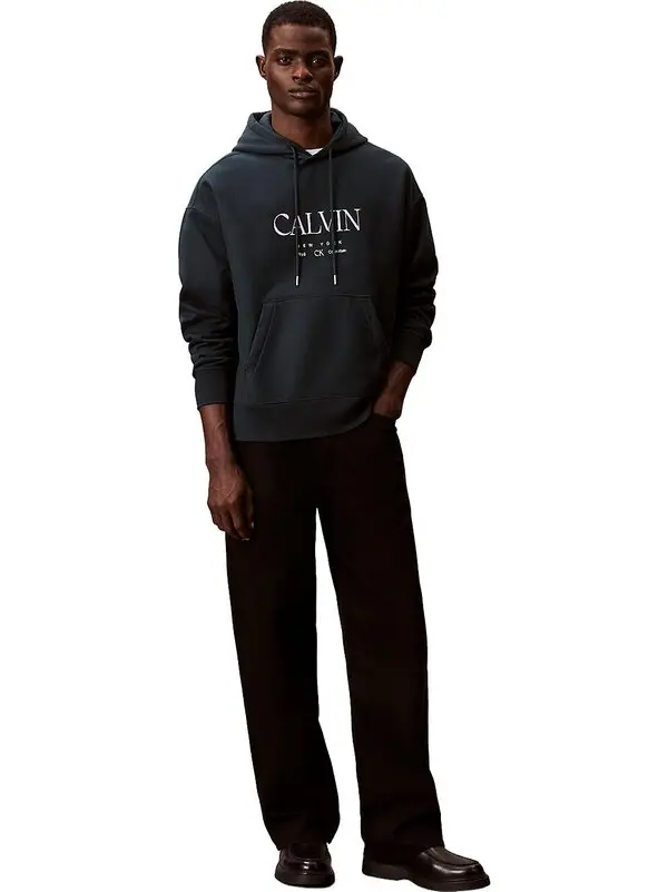 Calvin Klein Premium Fleece Logo Graphic Hoodie - Nurture Navy