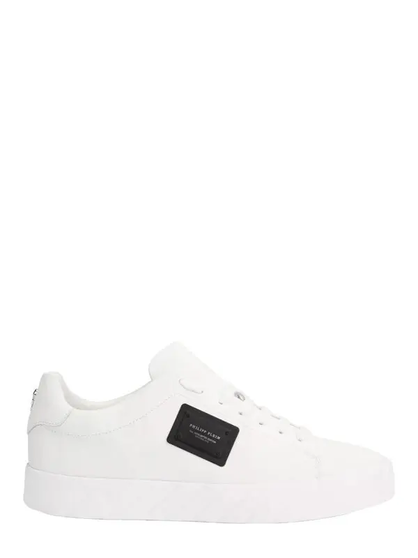 Philipp Plein Logo-detail Leather Sneakers - White