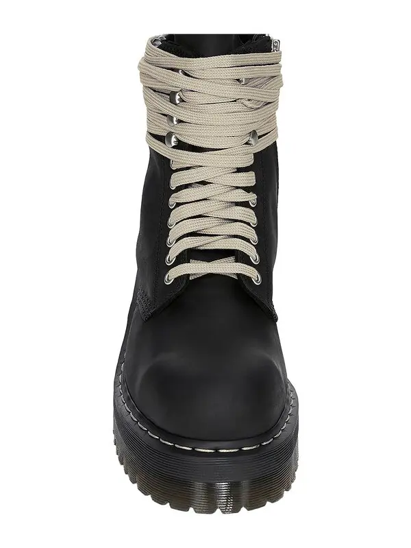 Rick Owens X Dr. Martens Quad Sole Steel Toe Boots - Black