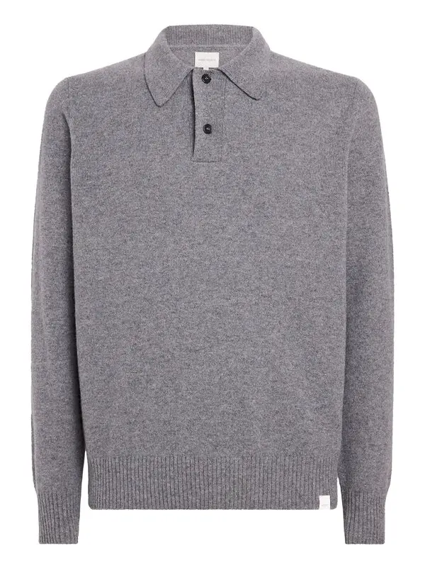 Norse Projects Merino Lambswool Polo Sweater - Grey