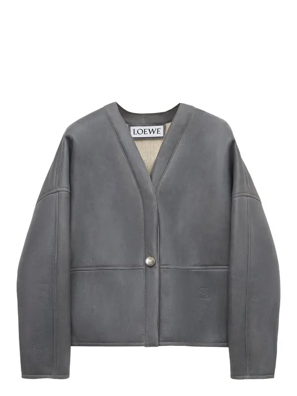 Loewe Lambskin Shearling-lined Jacket - Grey