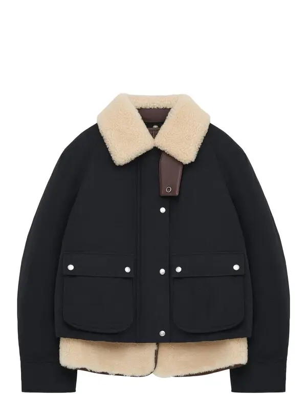 Loewe Shearling-collar Jacket - Black